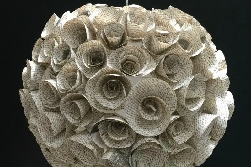 Make a Cool Orb From Old Book Page Flowers · Craftwhack