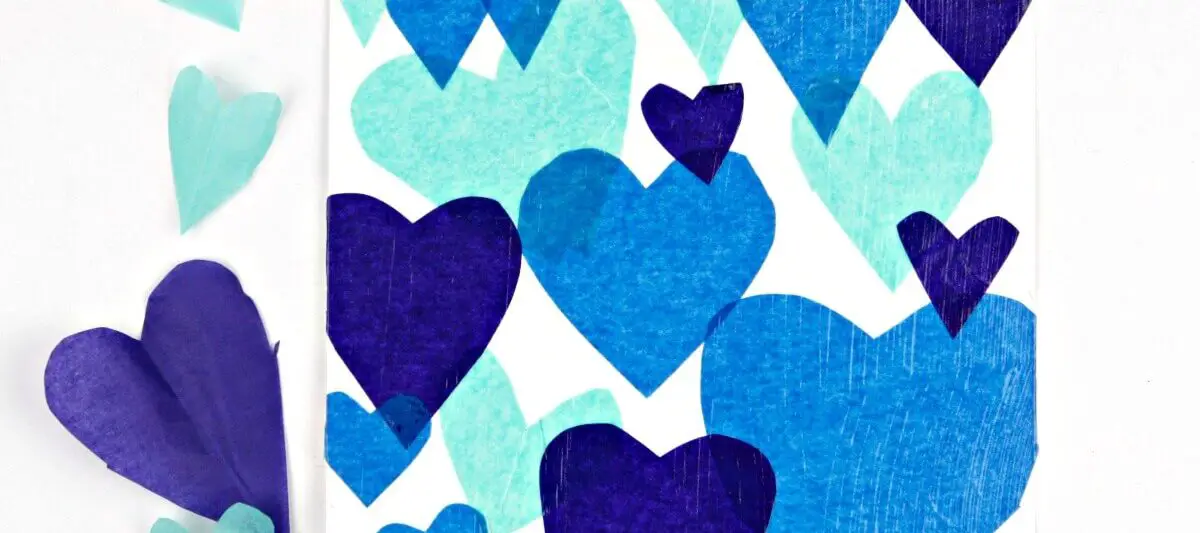 Blue Tissue Paper Hearts Make Two Fun Art Projects · Craftwhack