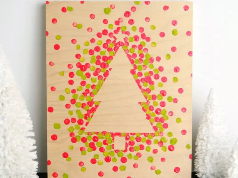 Easy and Adorable Dotty Christmas Tree Paintings · Craftwhack