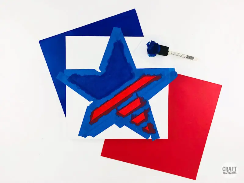 4th of July Star Tape Resist Art – Craftwhack